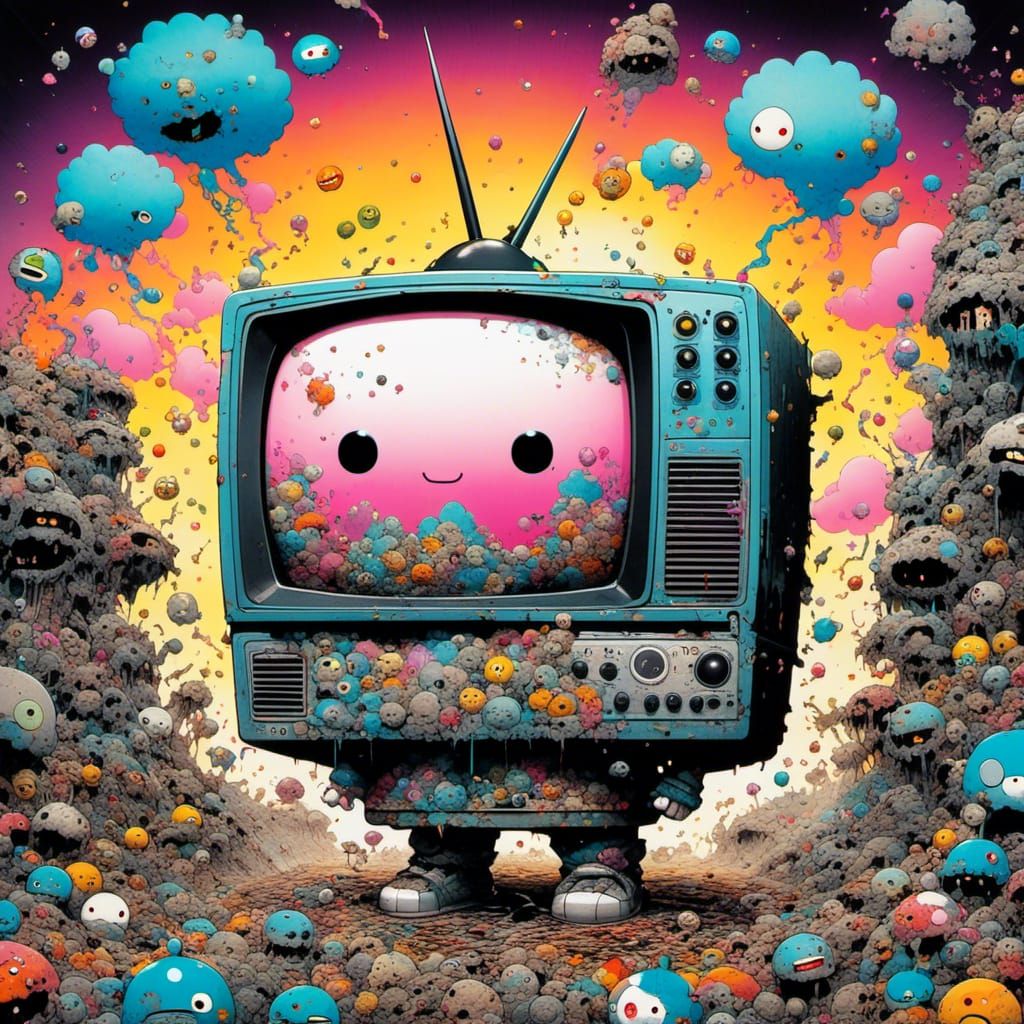 Chibi TV head - AI Generated Artwork - NightCafe Creator