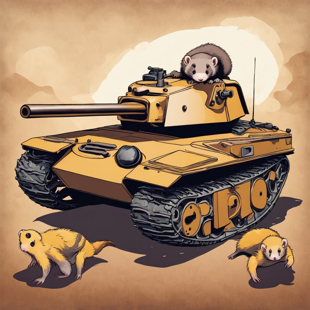 Ferret crew a tank - Ferret Crews Tread Through a Battle Tan...
