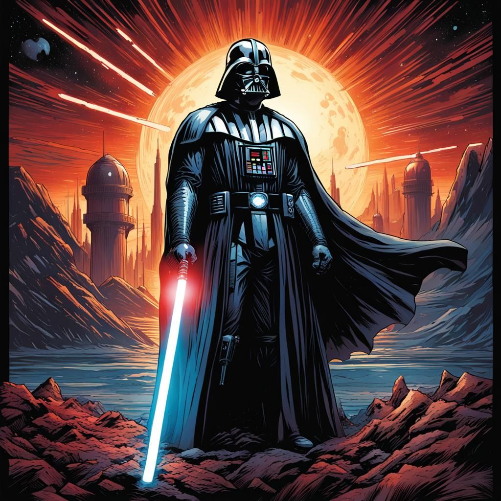 darth vader holding lightsaber - AI Generated Artwork - NightCafe Creator