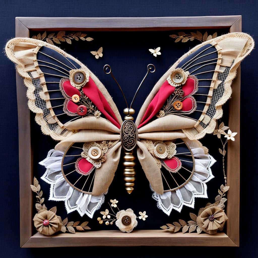 Butterfly Assemblage From Scraps - AI Generated Artwork - NightCafe Creator
