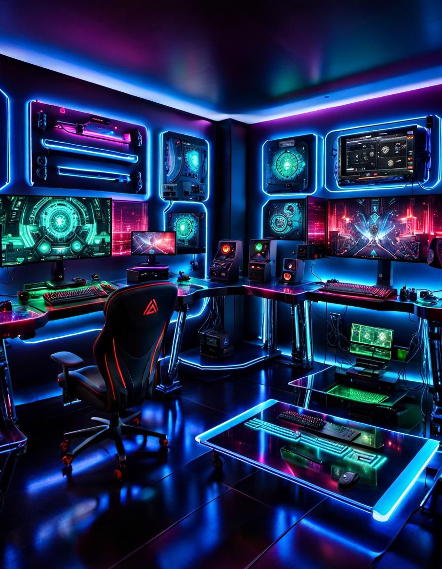 Gaming PC Setups 3 - AI Generated Artwork - NightCafe Creator