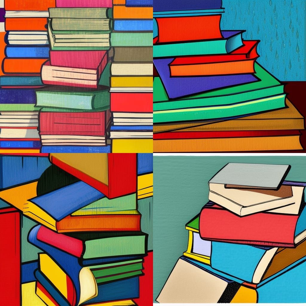 Raining books - AI Generated Artwork - NightCafe Creator