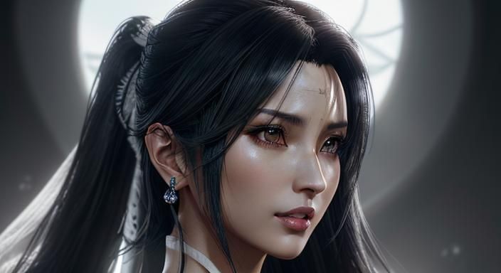 Intricate and Detailed (front close-up portrait) of beautiful Rinoa ...