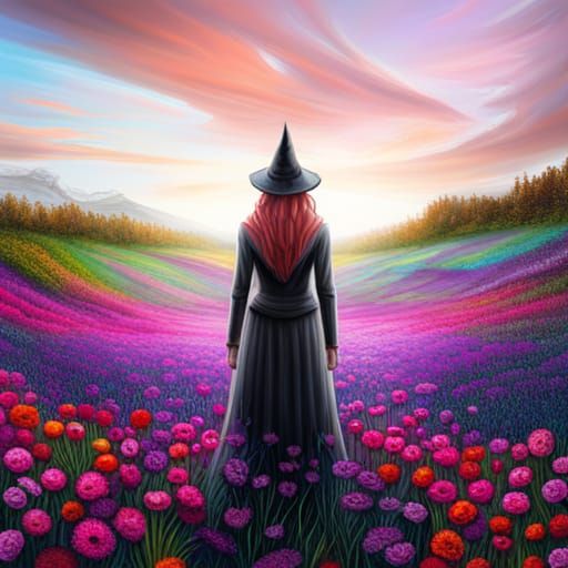 Witch enjoying springtime - AI Generated Artwork - NightCafe Creator