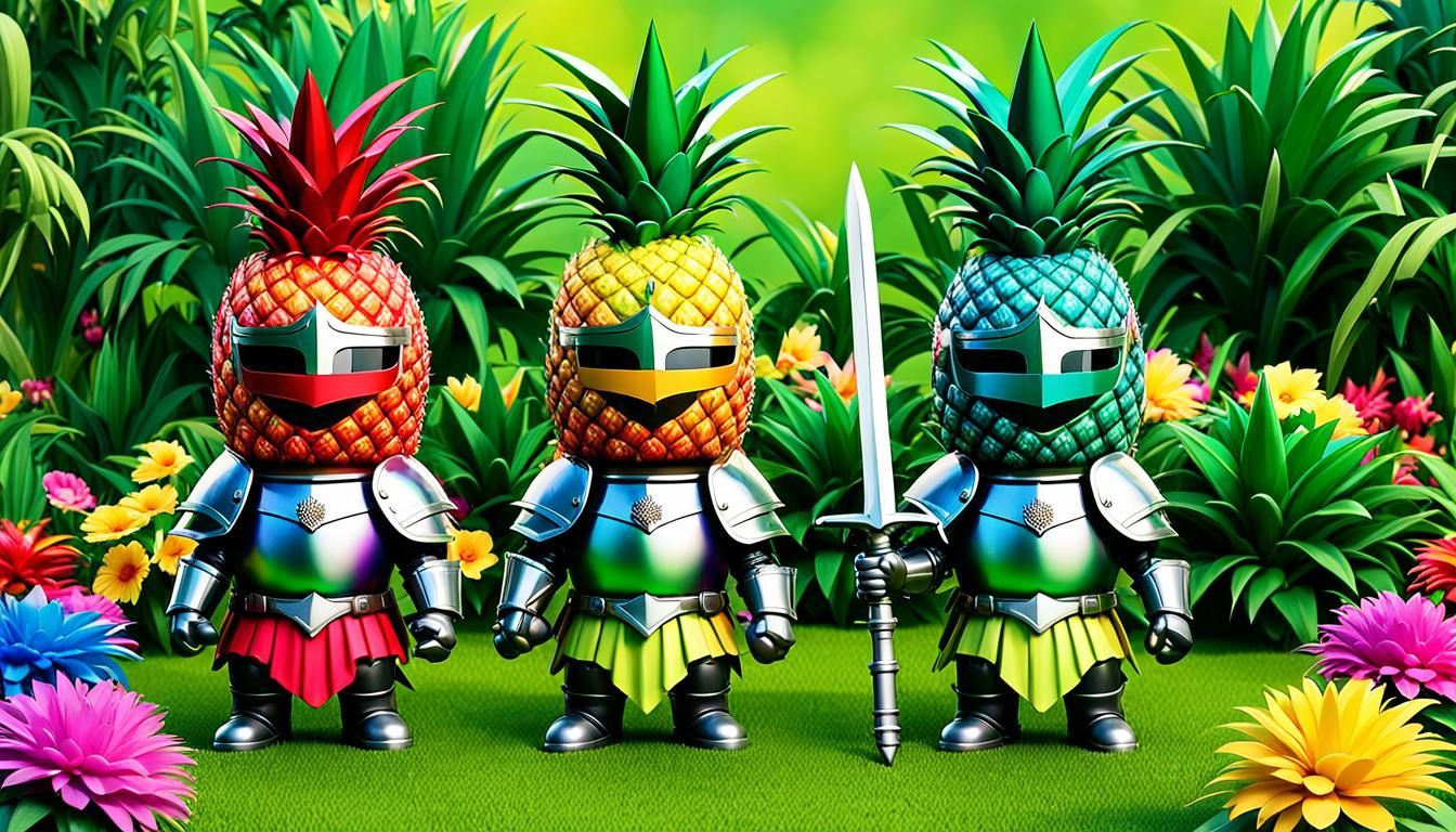 Chibi pineapple knights - AI Generated Artwork - NightCafe Creator