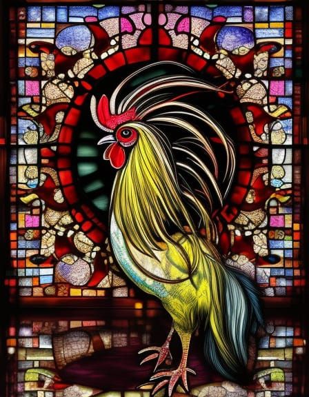 Rooster window 2 - AI Generated Artwork - NightCafe Creator
