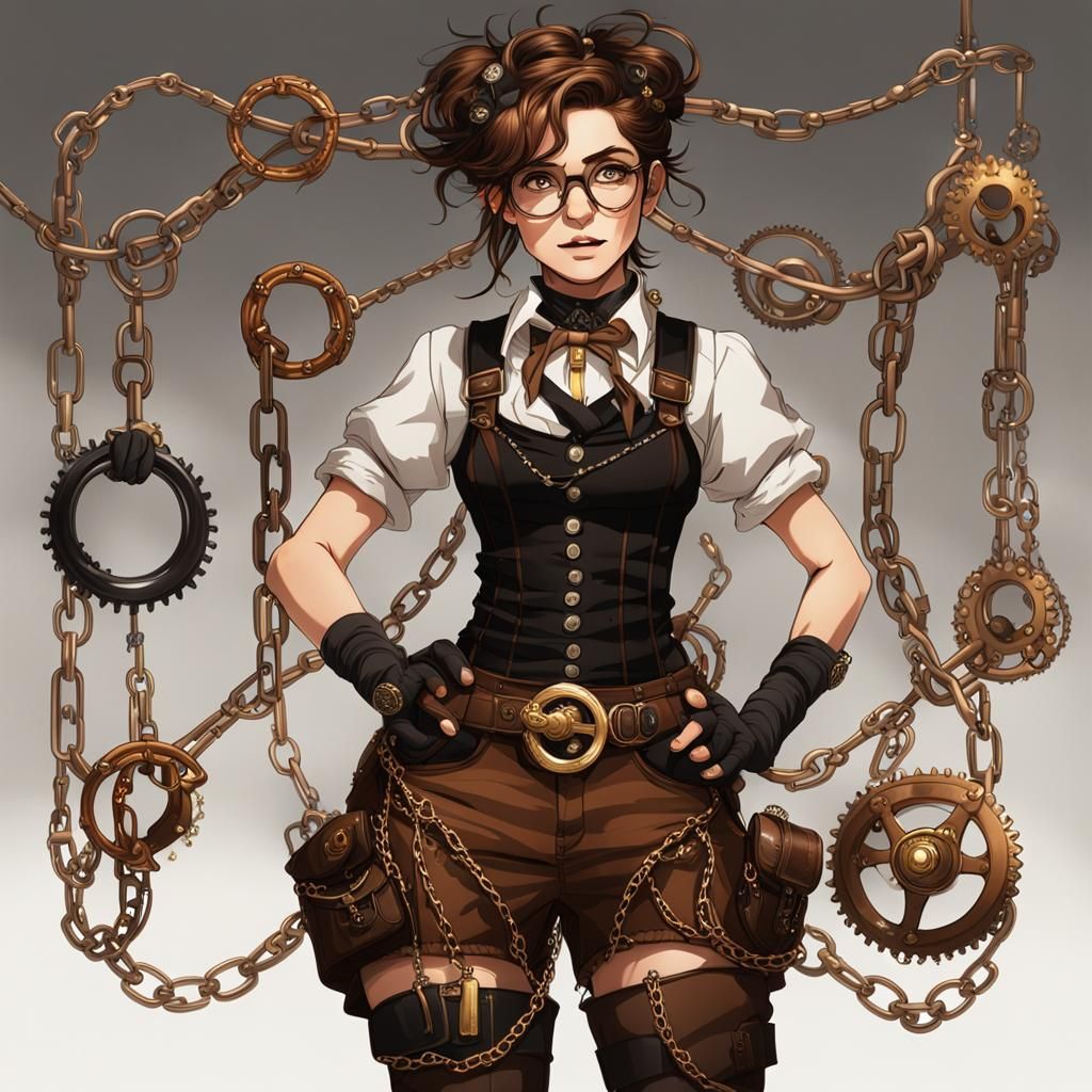 Cute Steampunk girl - AI Generated Artwork - NightCafe Creator