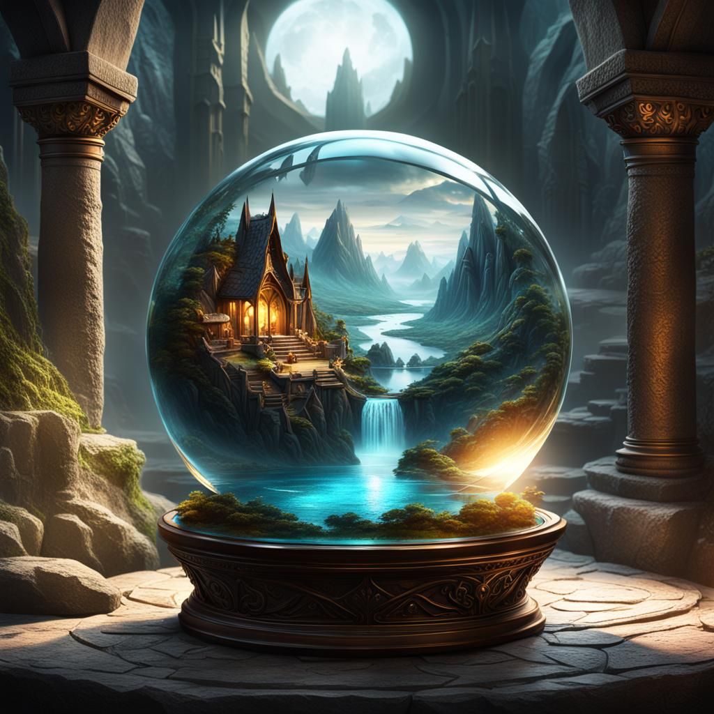realistic magical seeing stone - AI Generated Artwork - NightCafe Creator
