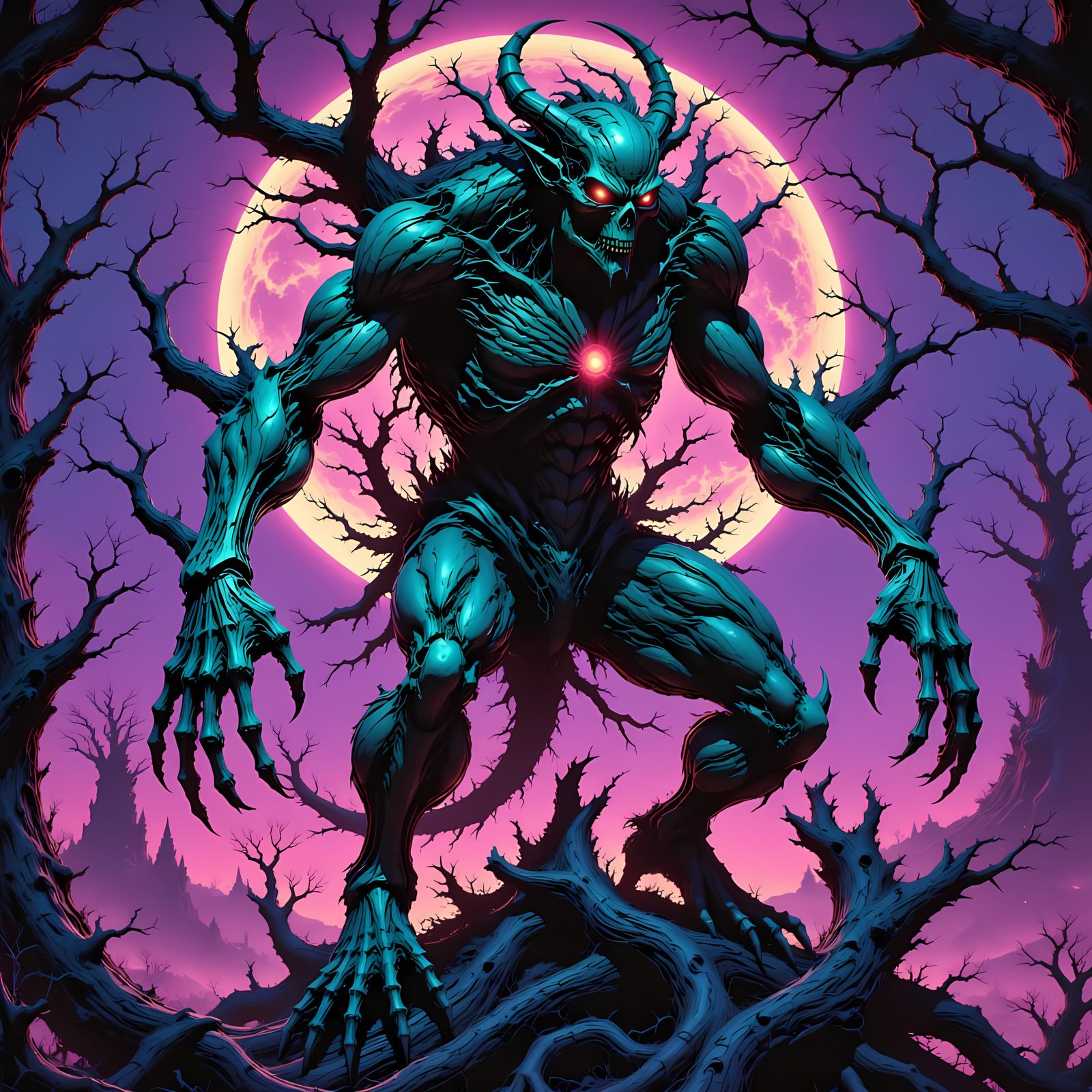 Mesomorphic Monstrosity - Cyborg Mecha Demon in Futuristic V...