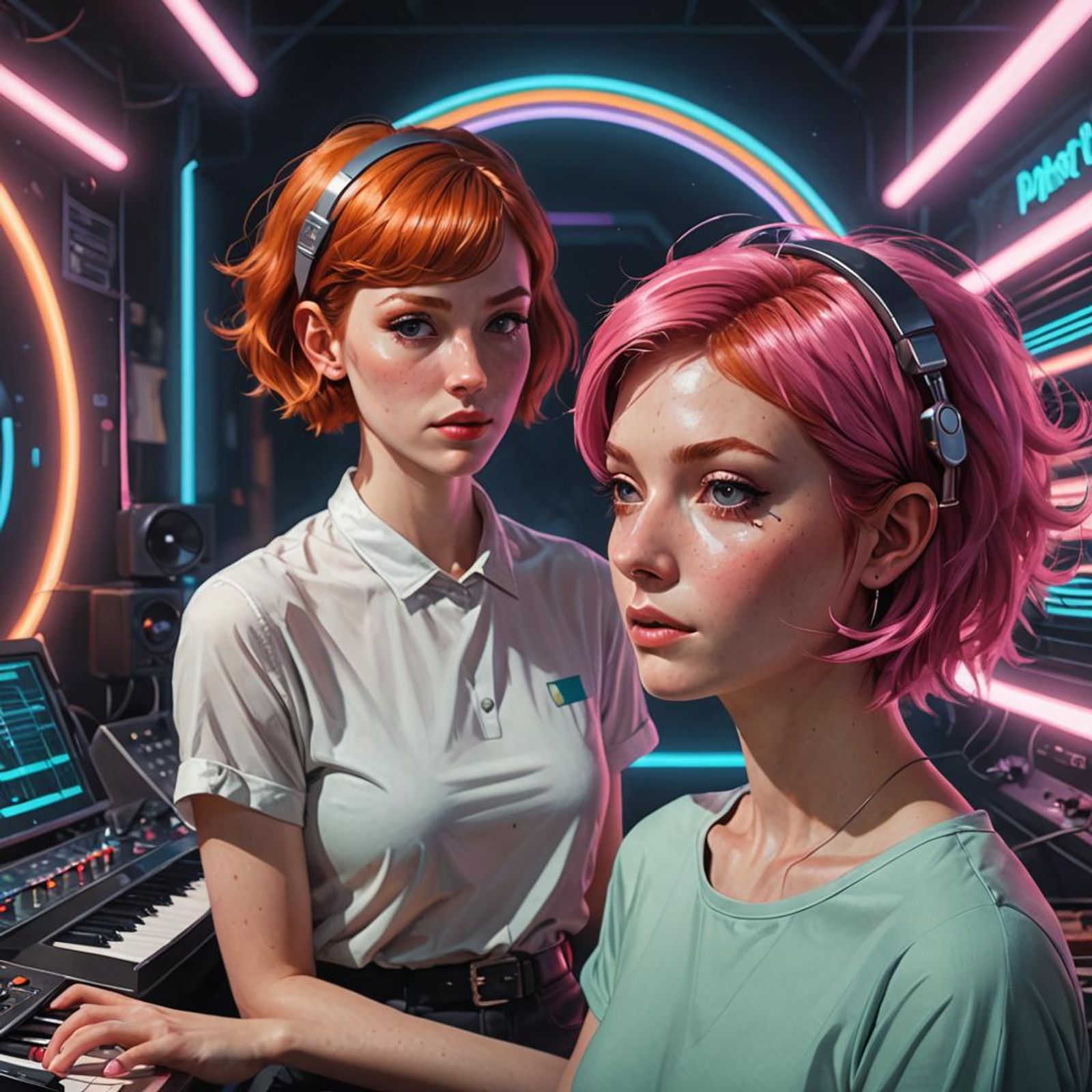 Barefoot redhead girl with a pixie cut powerfully hypnotized by her ...