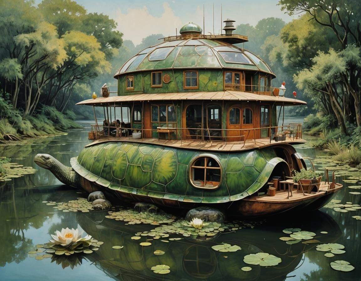 Turtle boat 🐢 - AI Generated Artwork - NightCafe Creator