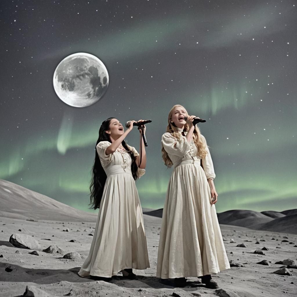 Moon singers - Surreal Portrait of a Celestial Musician