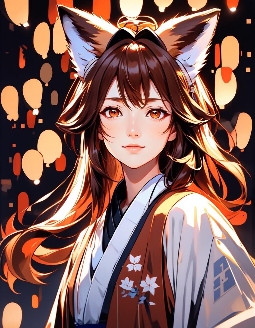 Kitsune Girl - AI Generated Artwork - NightCafe Creator