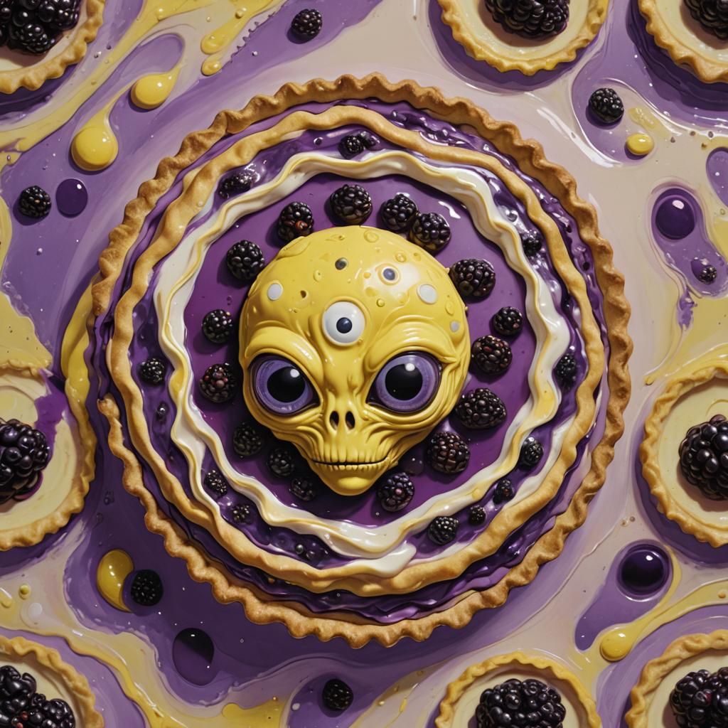 Alien Blackberry pie - AI Generated Artwork - NightCafe Creator