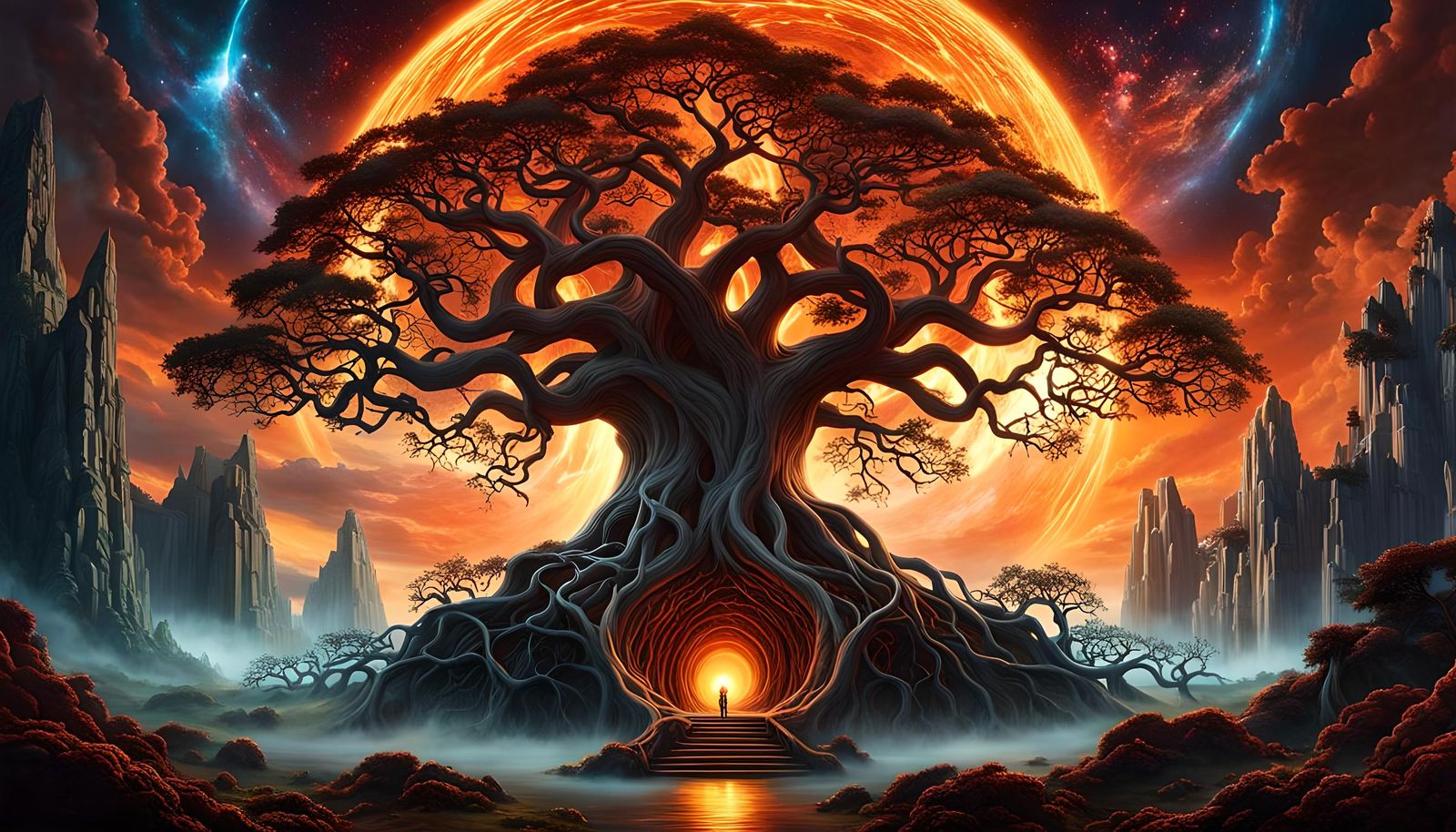 Eternal Cycle: The Cosmic Life Tree - AI Generated Artwork - NightCafe ...