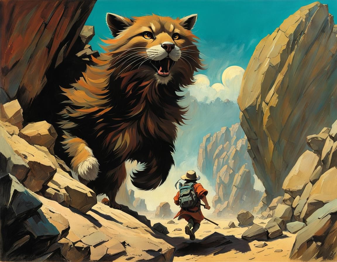 Ragged rascal runs round rugged rocks. radiant, retrofuturism, Joao ...