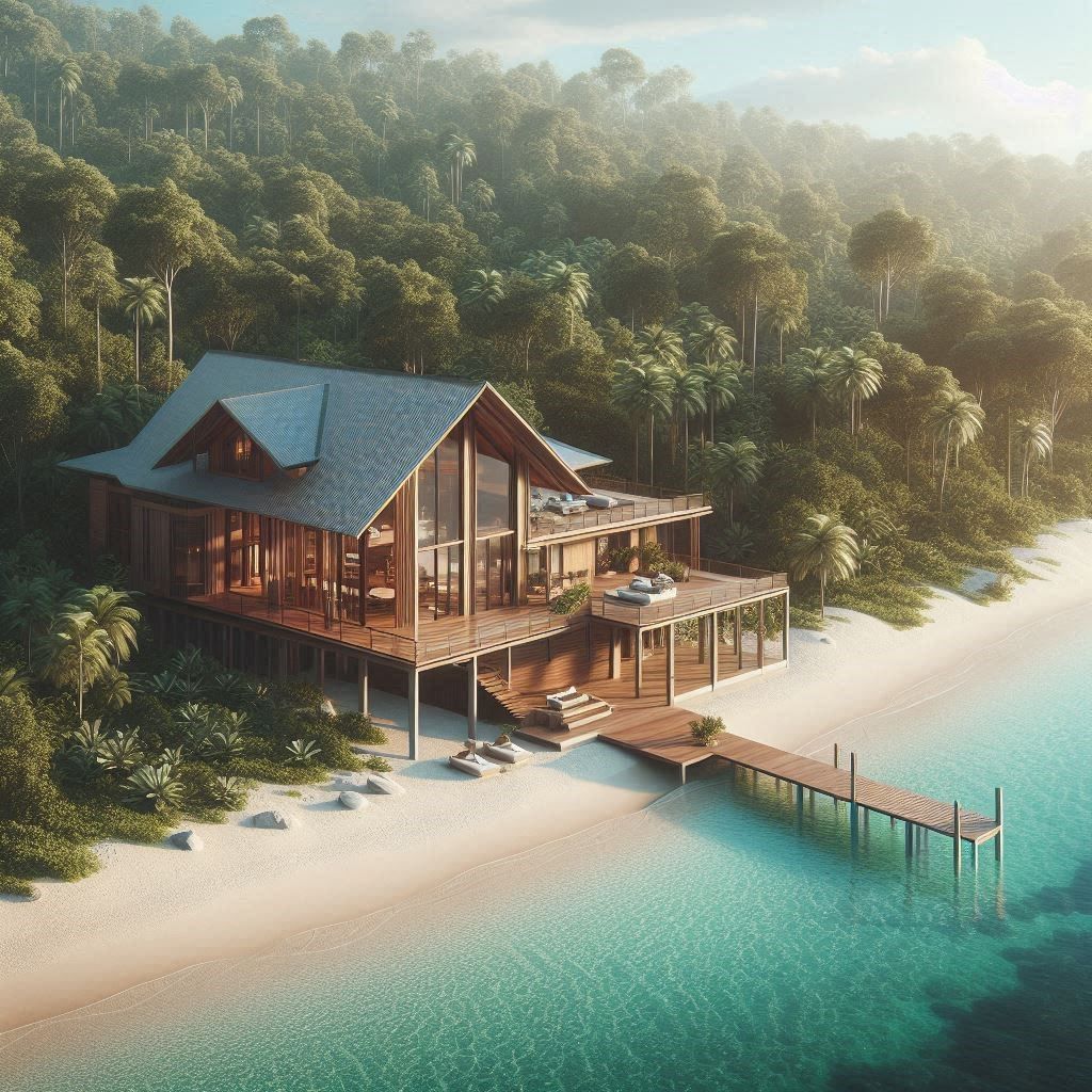 The island beach house - AI Generated Artwork - NightCafe Creator