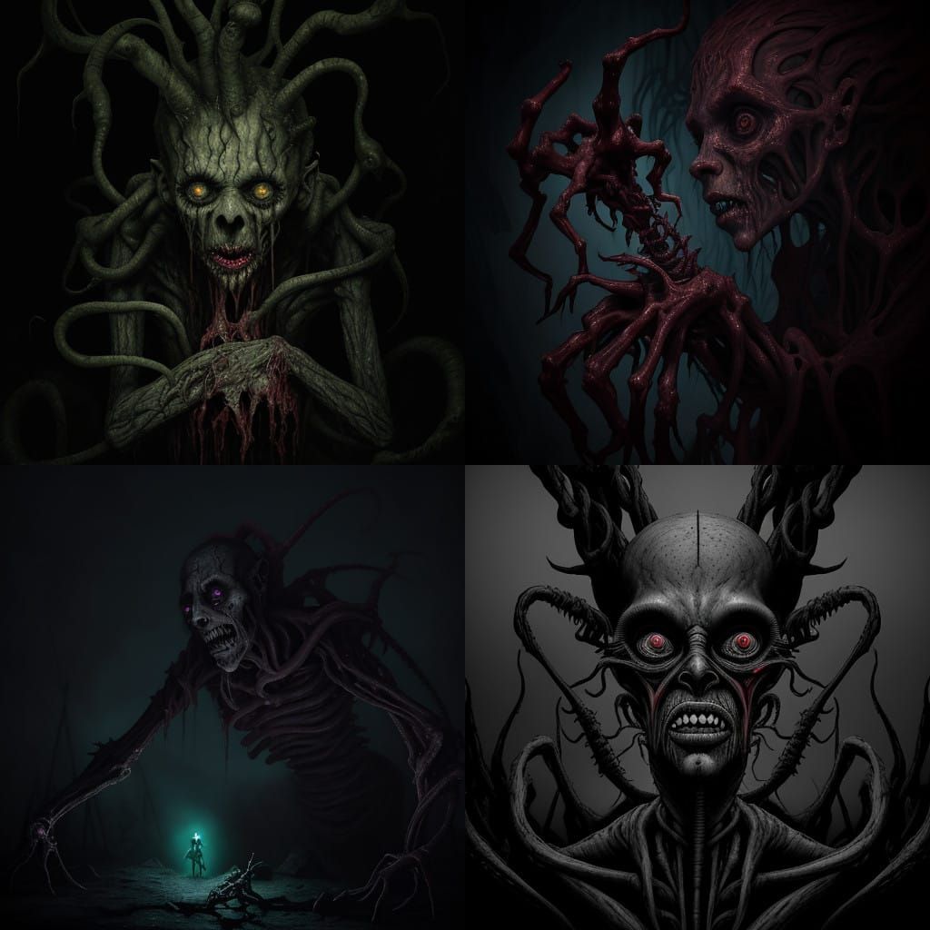 Eldritch Aberrations: Twisted Human Form in Existe... - AI Art