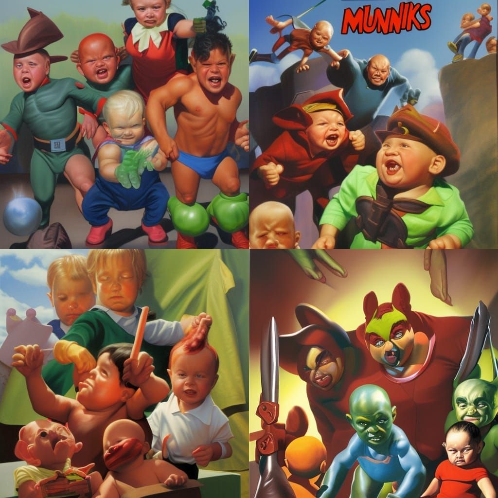 Alex ross painting of munchkins - AI Generated Artwork - NightCafe Creator