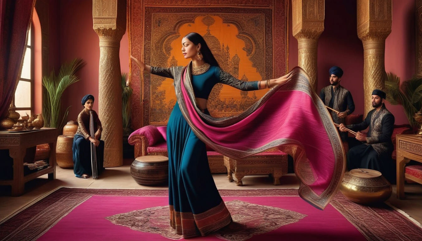Vibrant Middle Eastern Dance Scene in Opulent Sett... - AI Art