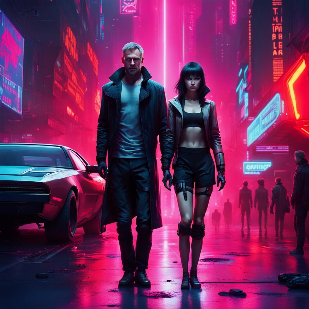 Cyberpunk couple - AI Generated Artwork - NightCafe Creator
