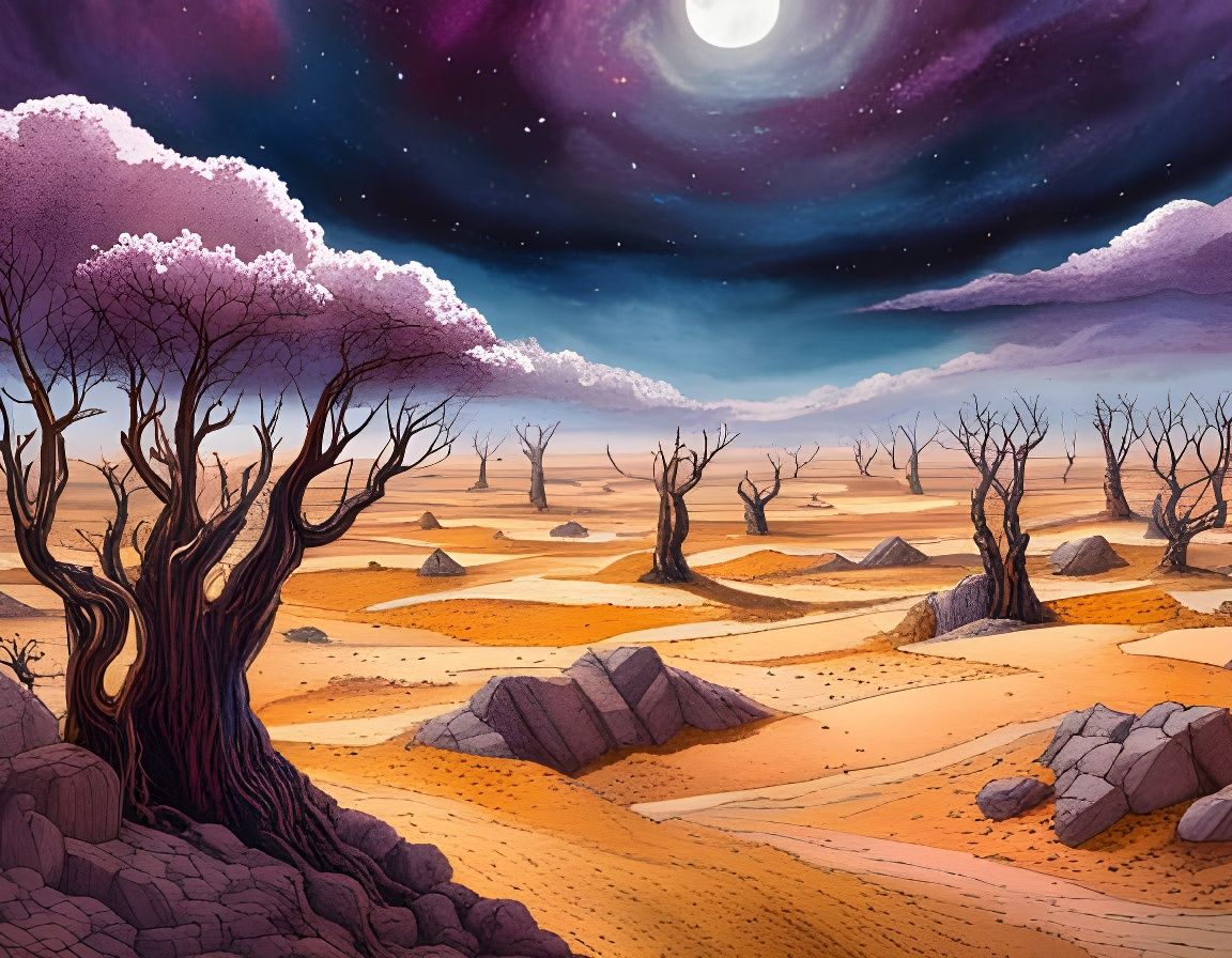 Moonlit Desolation - AI Generated Artwork - NightCafe Creator