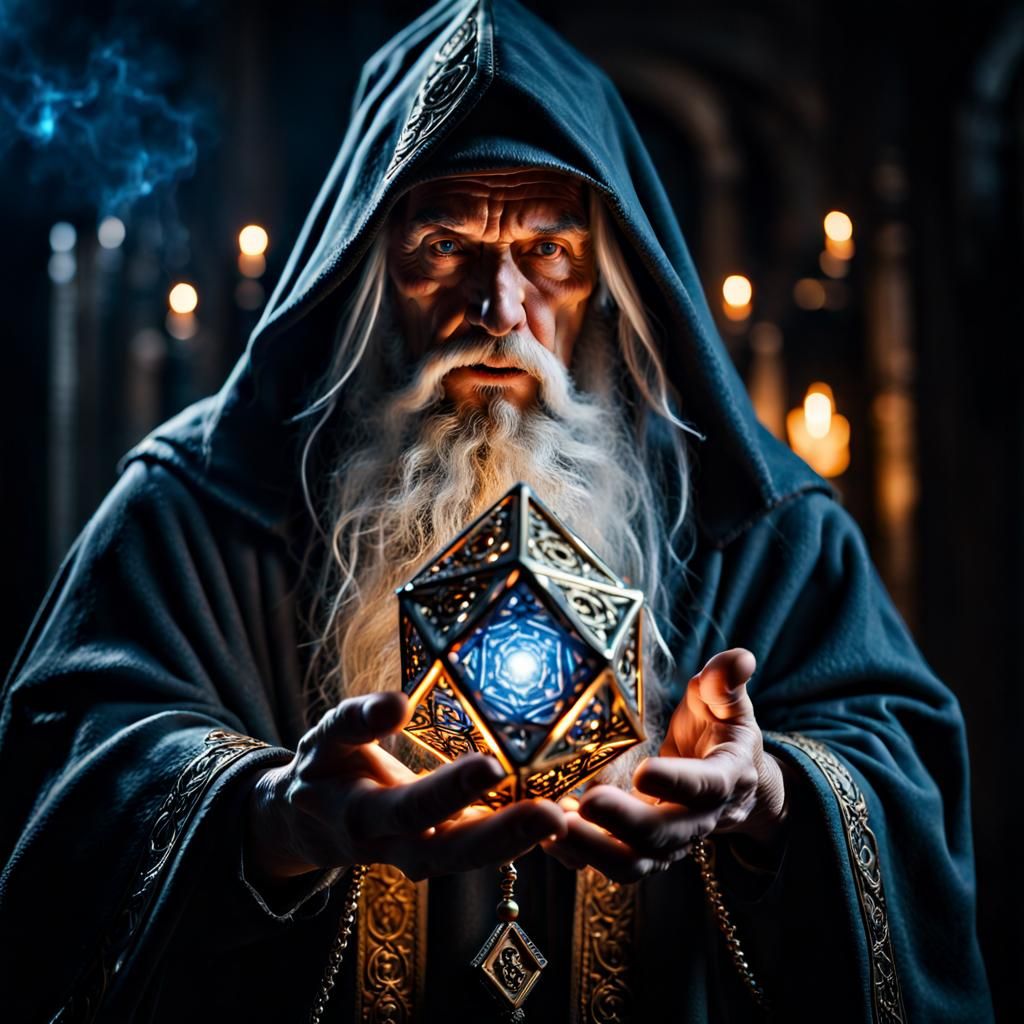 Wizard holding a Magical Tesseract - AI Generated Artwork - NightCafe ...