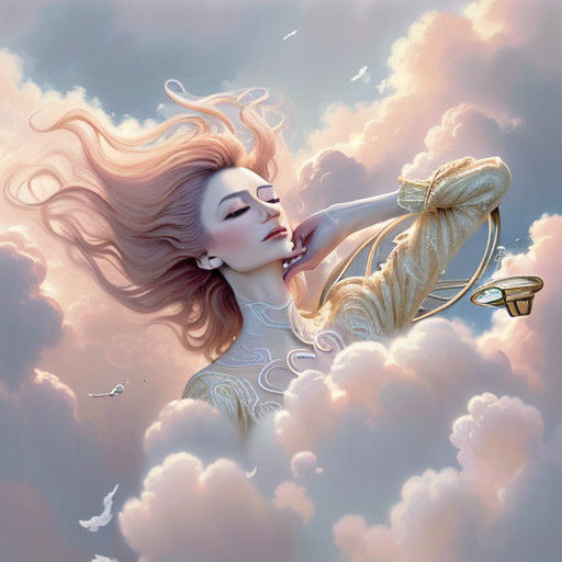 Weightless surrealism. Close-up. A wealthy individual floating in mid ...