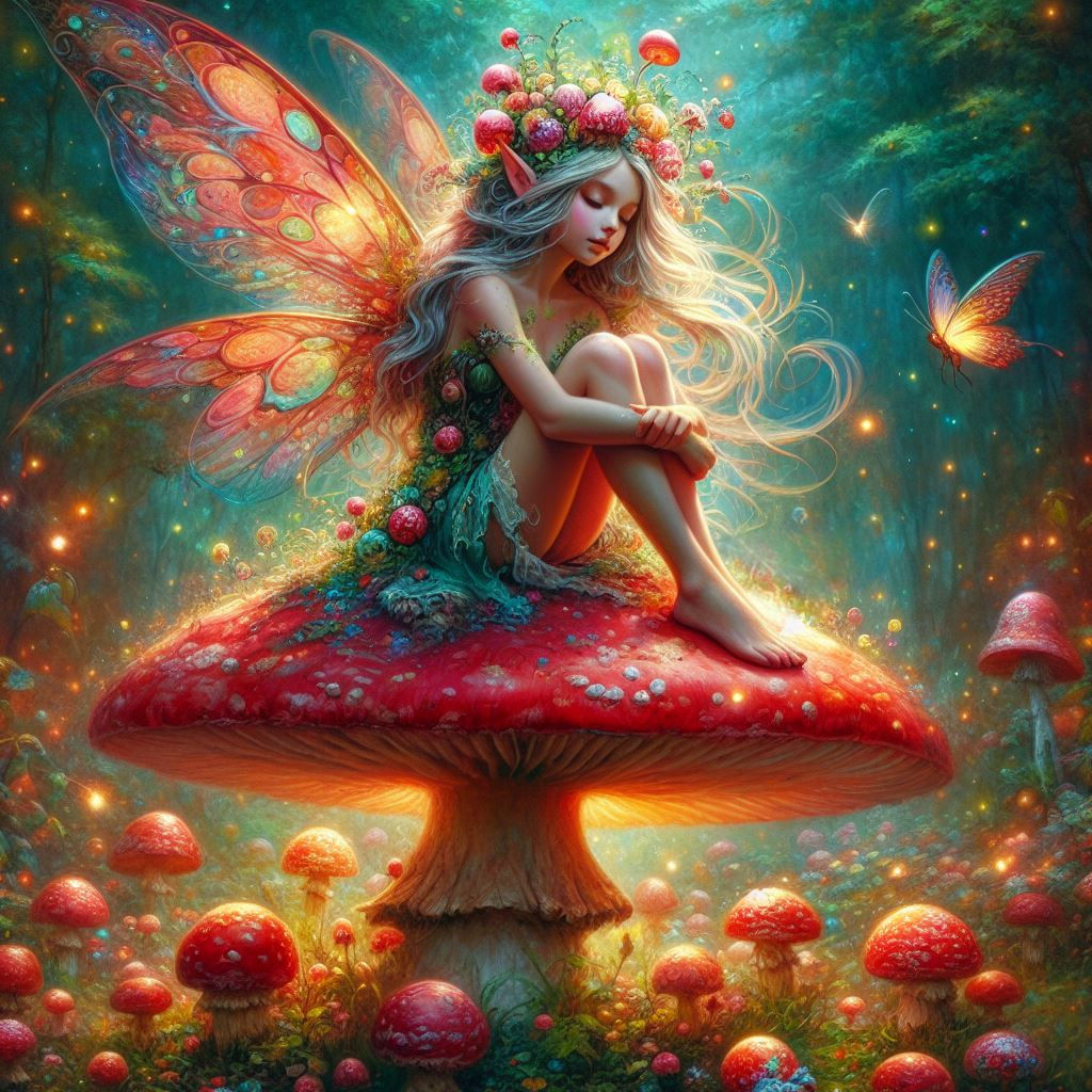 Fantasy Pixie - mushroom - AI Generated Artwork - NightCafe Creator
