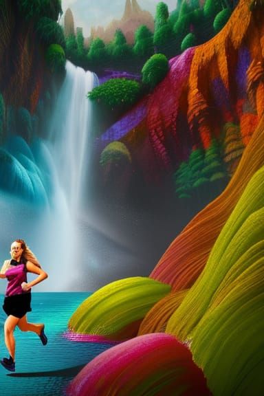 Jogging scenery - AI Generated Artwork - NightCafe Creator