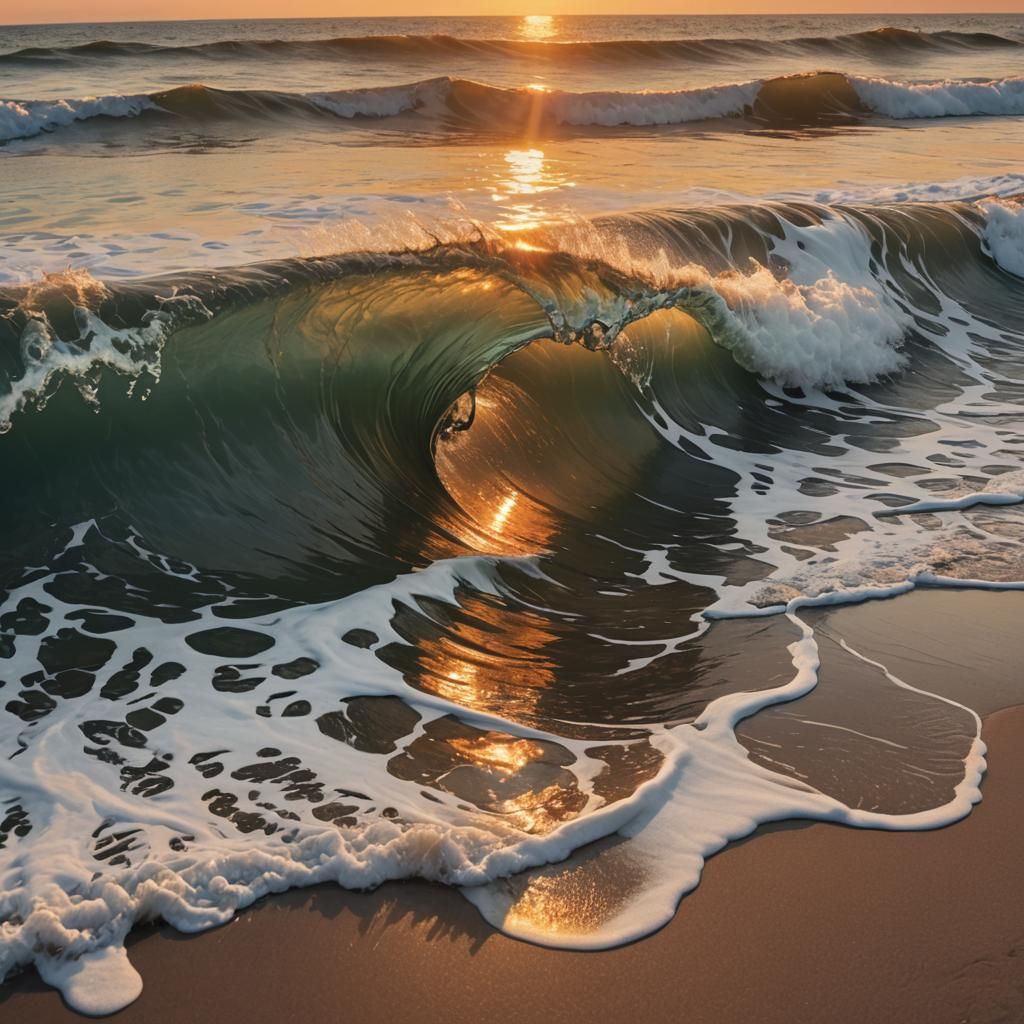 Fibonacci sequence wave at the beach - AI Generated Artwork - NightCafe ...