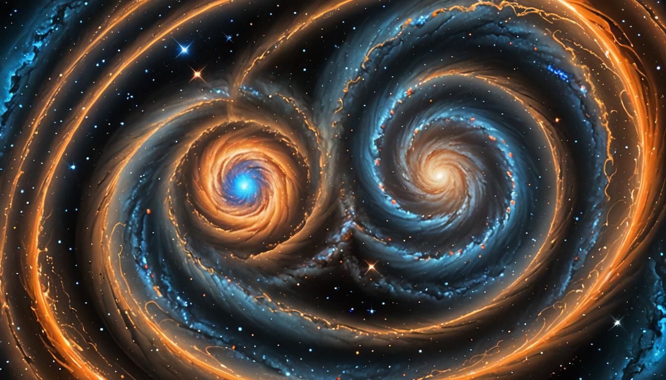 Two Merging Galaxies - AI Generated Artwork - NightCafe Creator