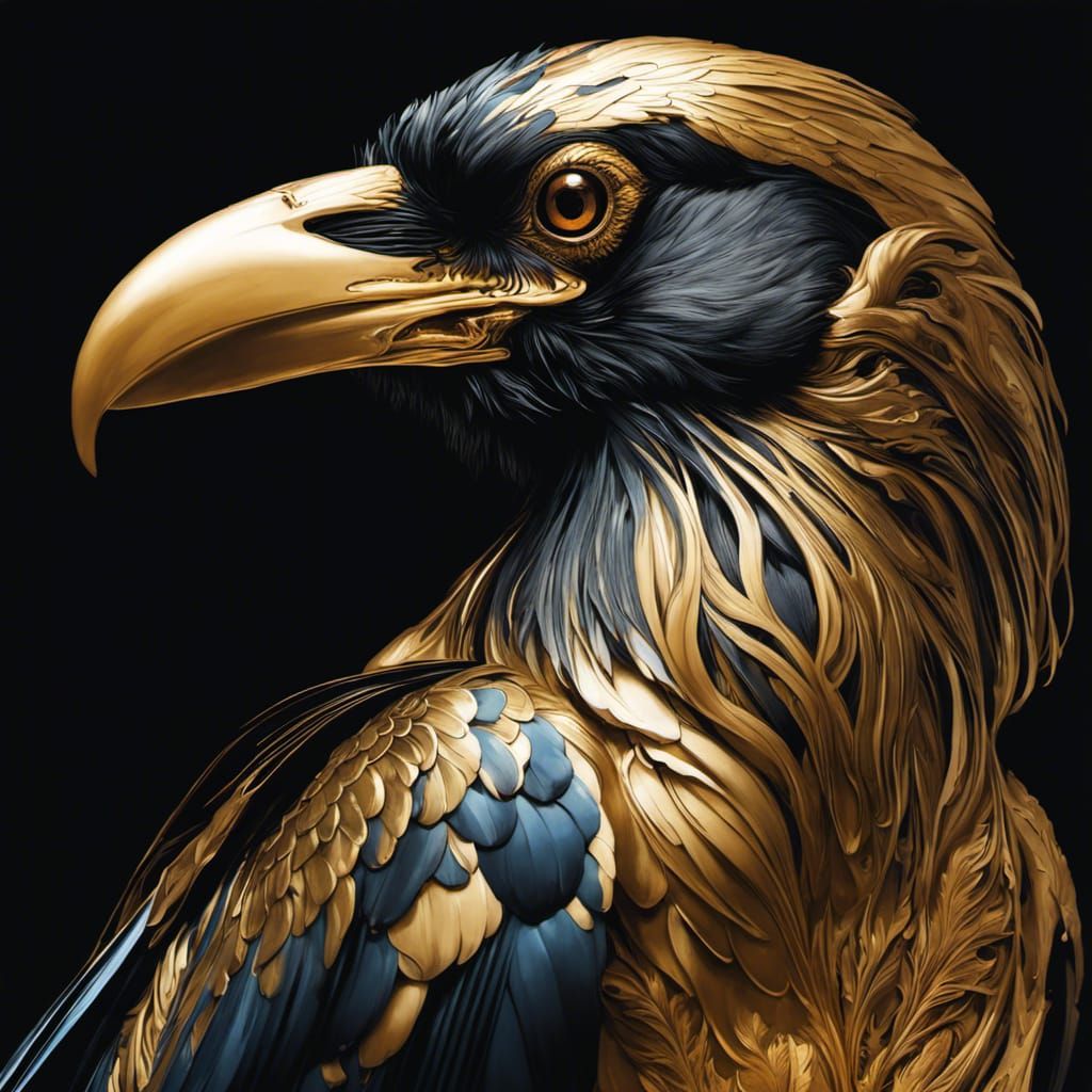 Golden Raven - AI Generated Artwork - NightCafe Creator