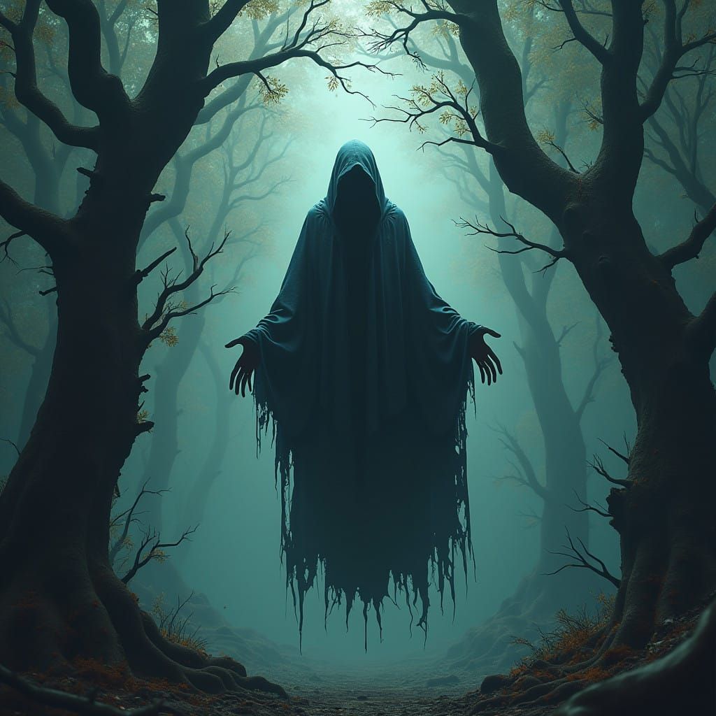 The Shadow Figure - Ethereal Dark Fantasy Figure in a Haun...