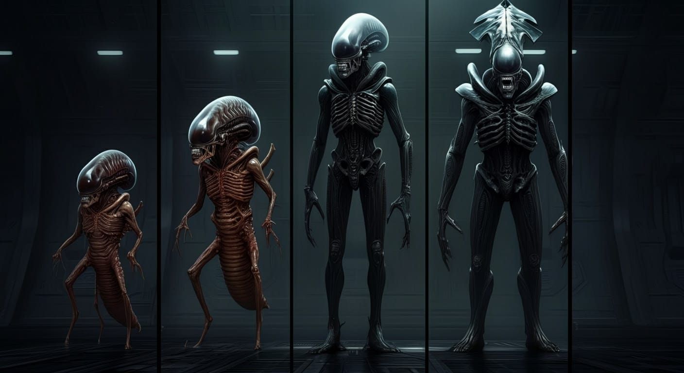 Dark Evolution of a Xenomorph-Like Creature in a S... - AI Art