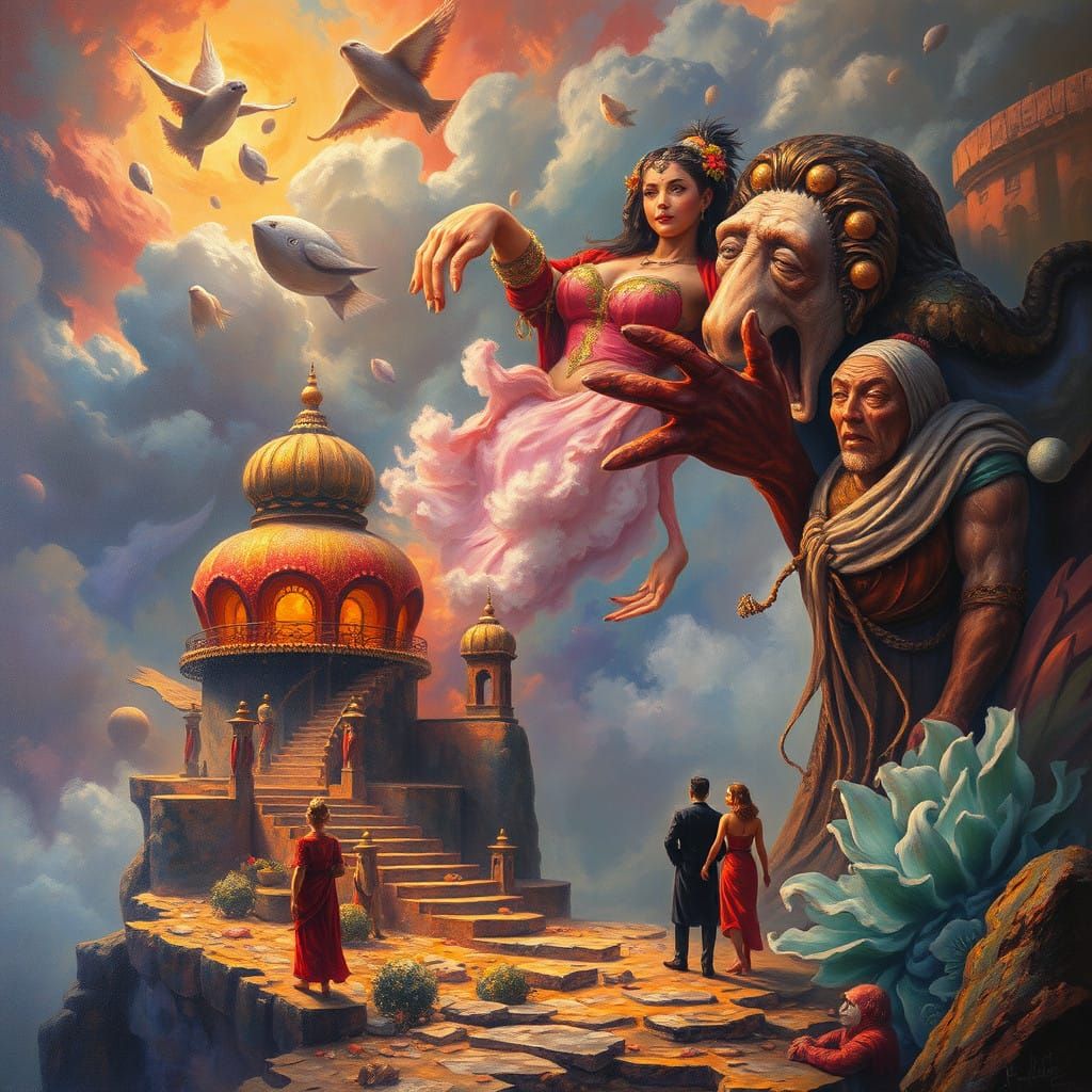 metamorphosis - Surreal Metamorphosis Painting in Vivid 195...