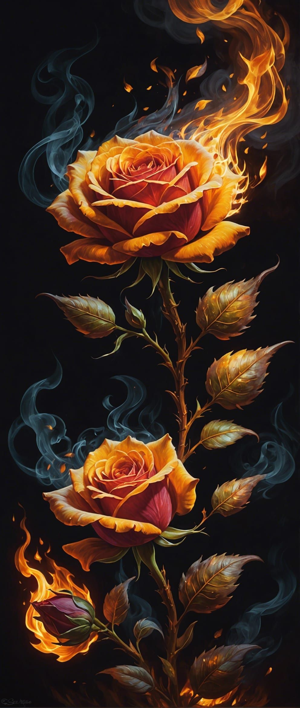 burning rose - AI Generated Artwork - NightCafe Creator