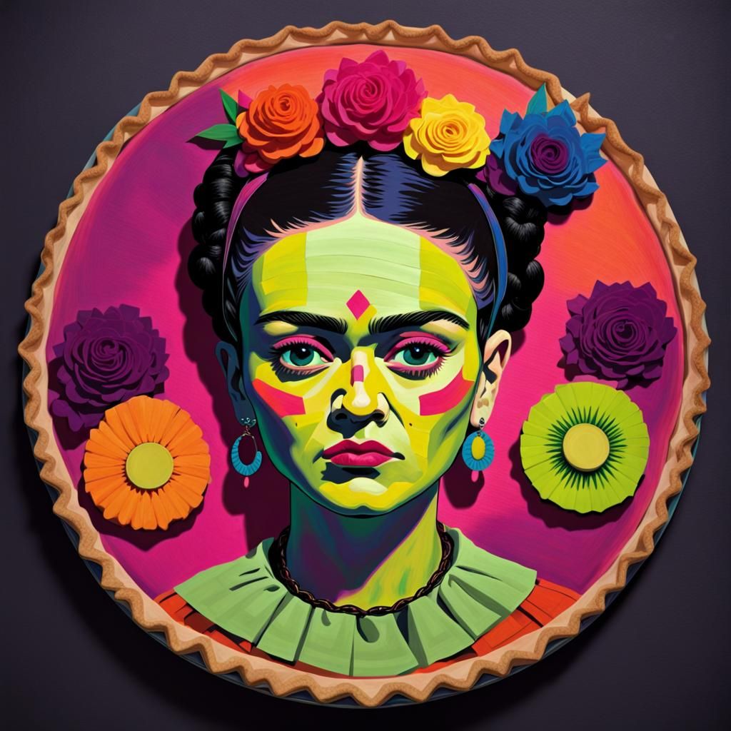 pie charts, fluorescent in the style of Frida Kahlo - AI Generated ...