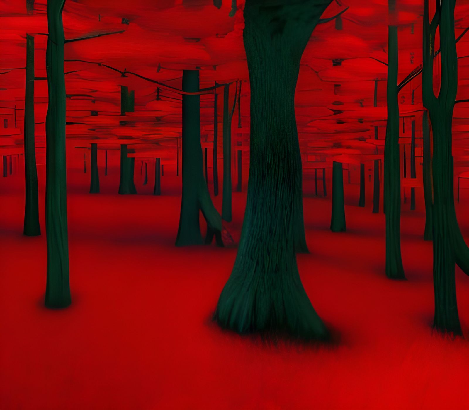 The Red Forest - AI Generated Artwork - NightCafe Creator