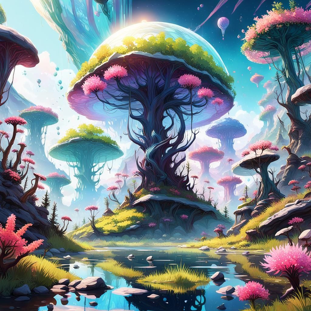 Alien world - AI Generated Artwork - NightCafe Creator