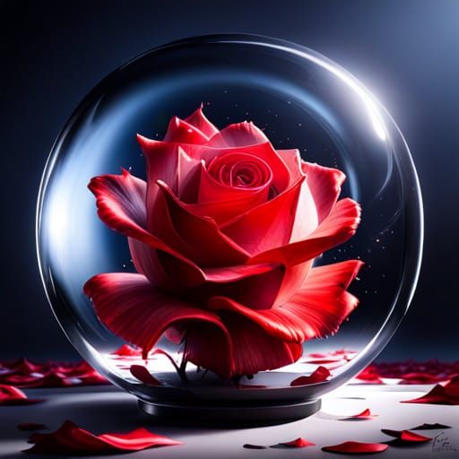 Red Rose Orb - AI Generated Artwork - NightCafe Creator