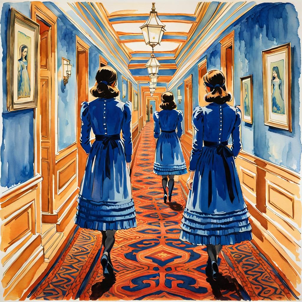 Doppelganger Corridor - AI Generated Artwork - NightCafe Creator