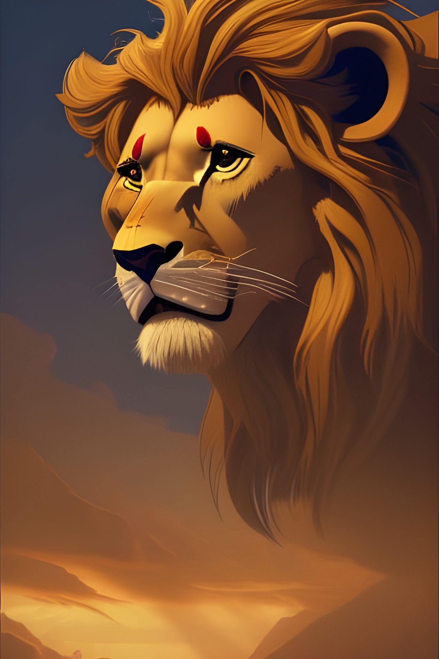 Worried Simba - AI Generated Artwork - NightCafe Creator