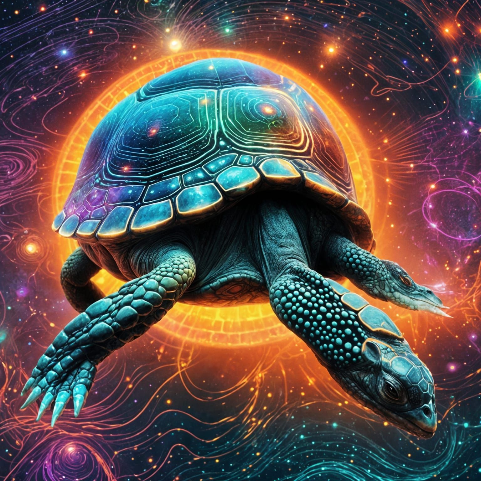 Ethereal Xenomorph Meets Celestial Gas Planet in K... - AI Art