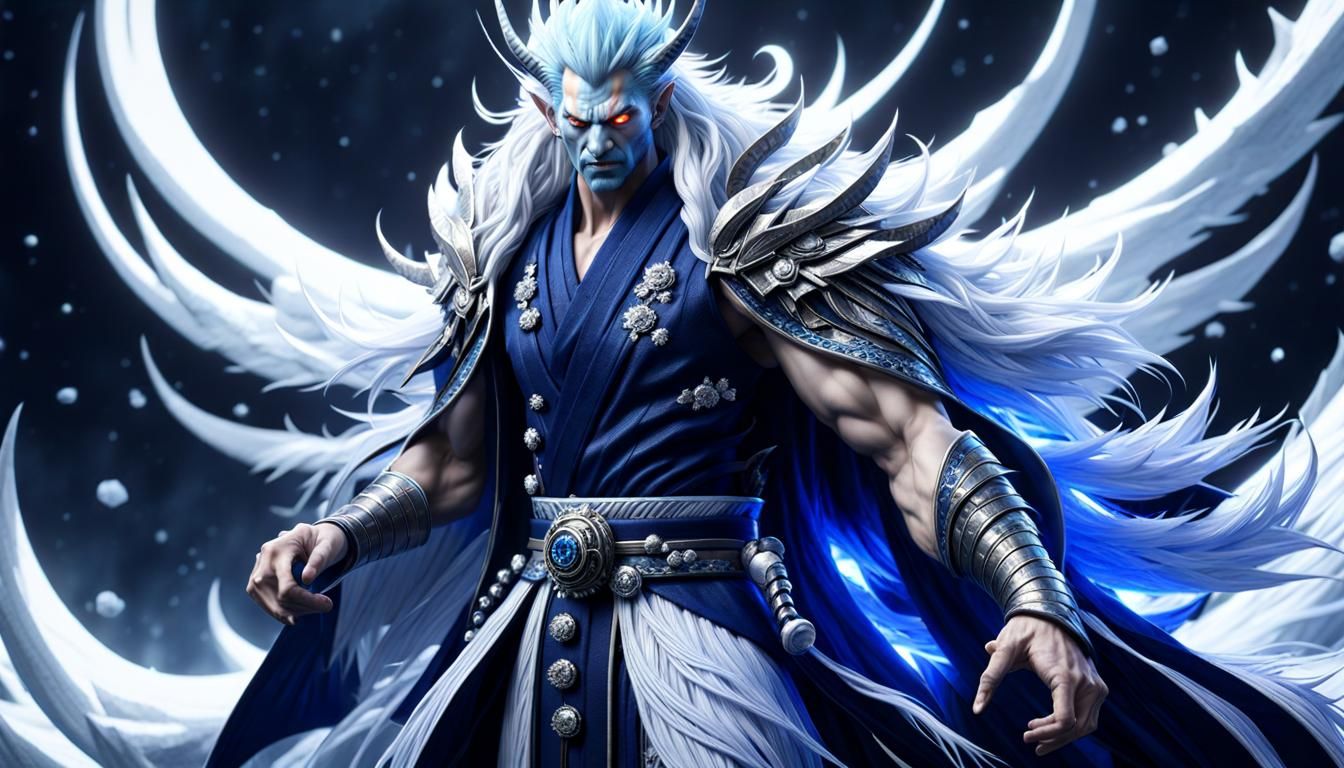 Japanese Ice Oni - AI Generated Artwork - NightCafe Creator