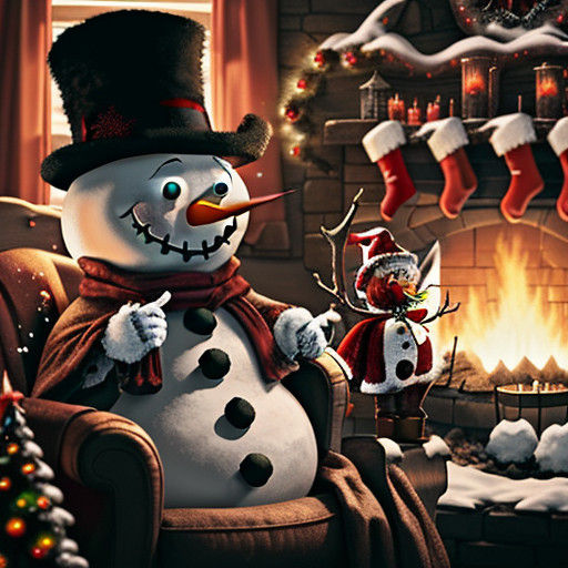 FROSTY THE SNOWMAN DANCING WITH THE DEVIL AT SANTA'S HOUSE