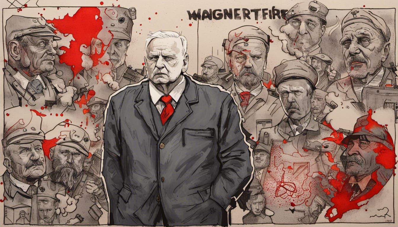 intense political comic art piece depicting Polish Prime Minister's ...