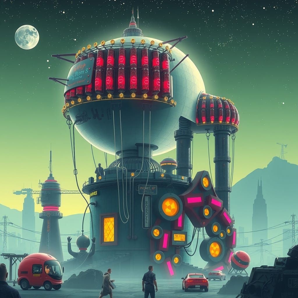 Solarpunk city - Utopian Futuristic Cityscape in a Vibrant G...