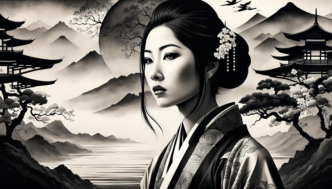 Asian Woman Portrait - AI Generated Artwork - NightCafe Creator