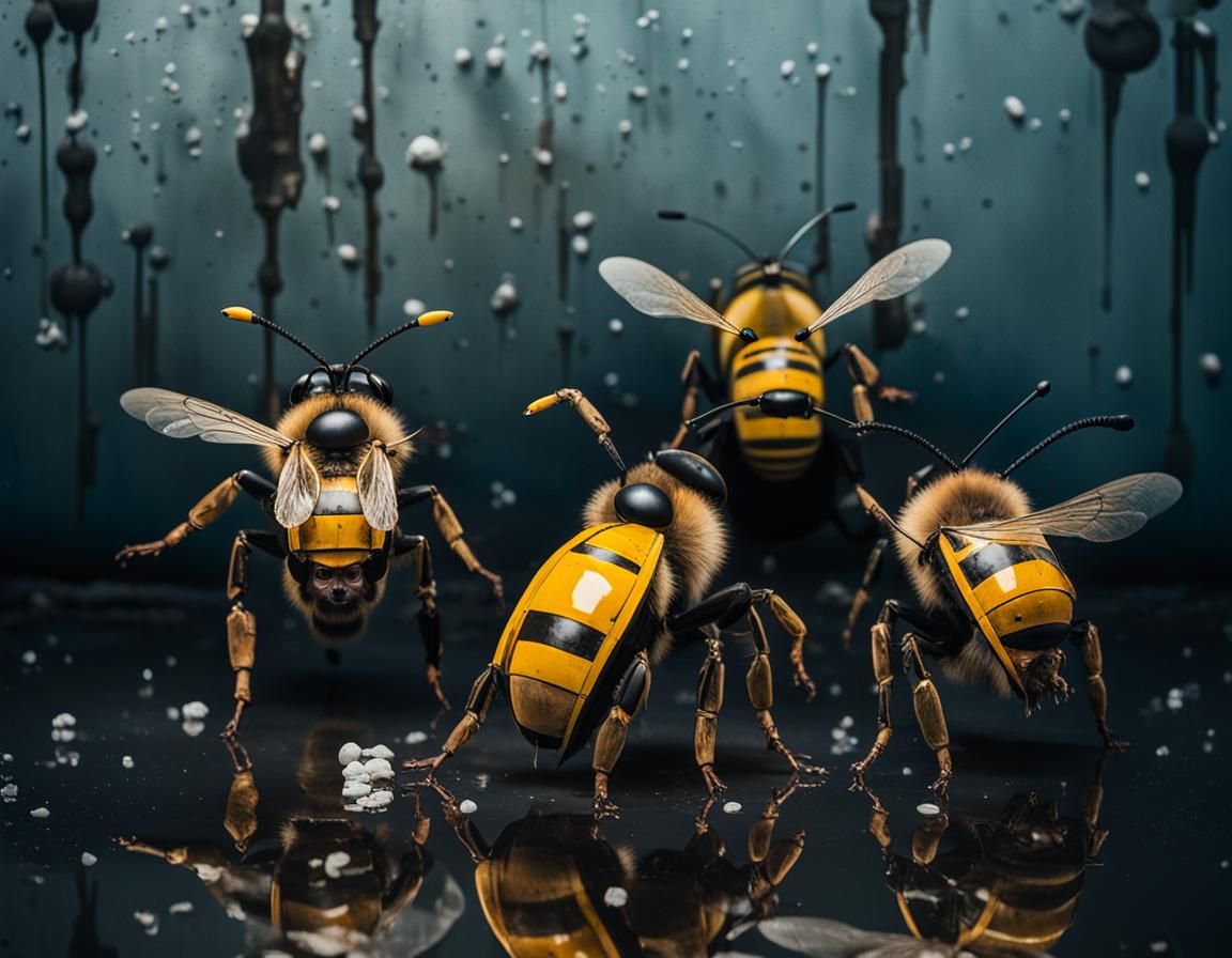 Groovy Bees - AI Generated Artwork - NightCafe Creator